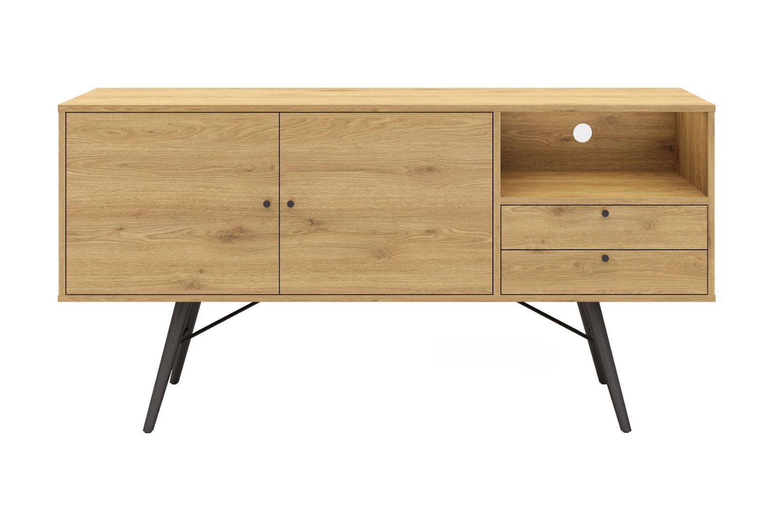 BALTIC 150 2 Door 2 Drawer Wooden Sideboard/Buffet (Oak Colour)