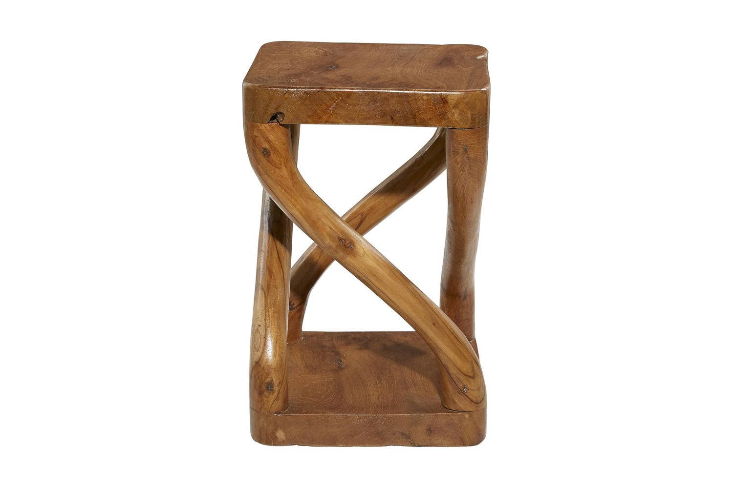 ROOTRA Handcrafted Teak Root Abstract Twist Side Table/Stool