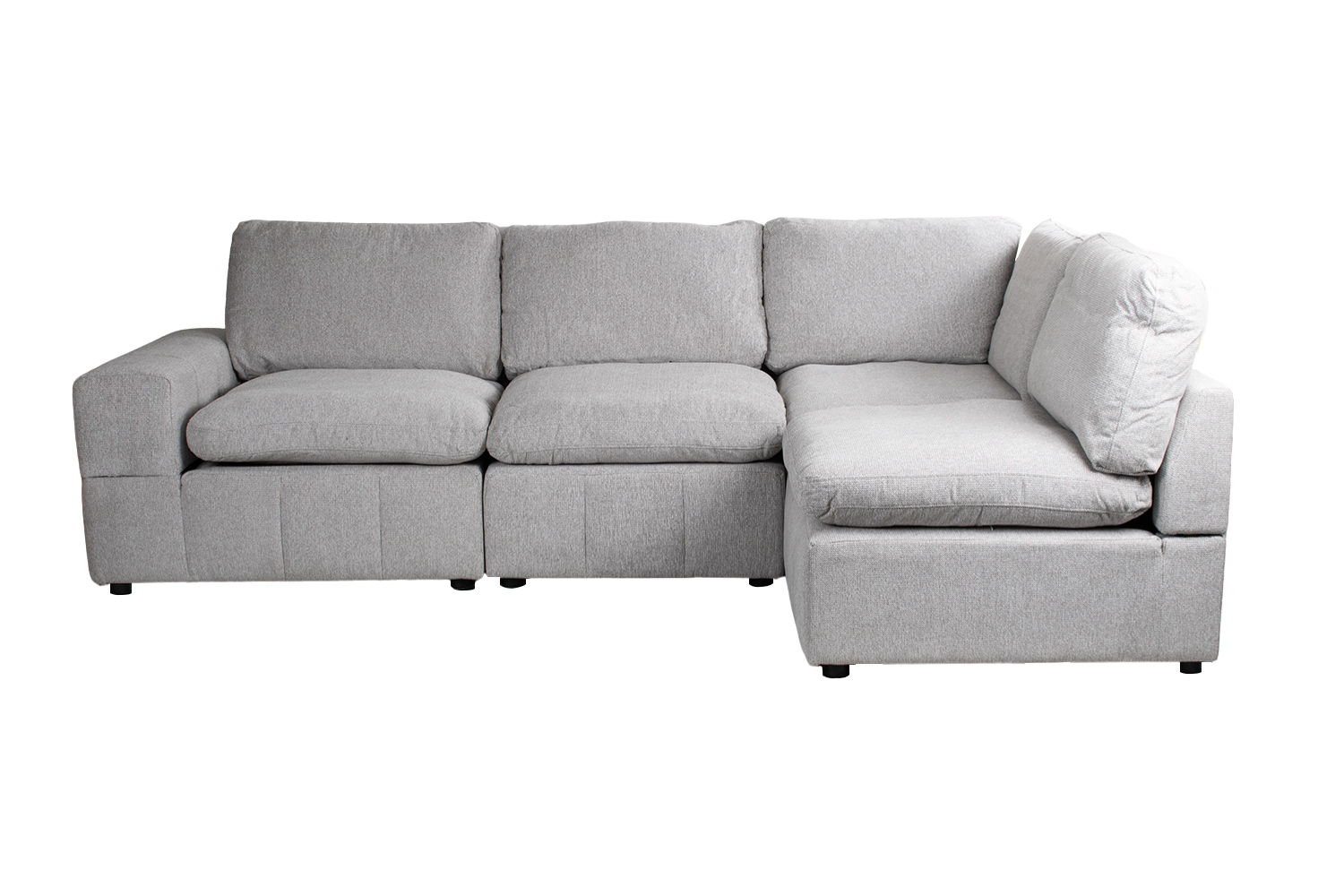 LUXEON Sectional Modular Sofa Range with Ottoman & Storage Console Hidden Cup Holders & Wireless ...