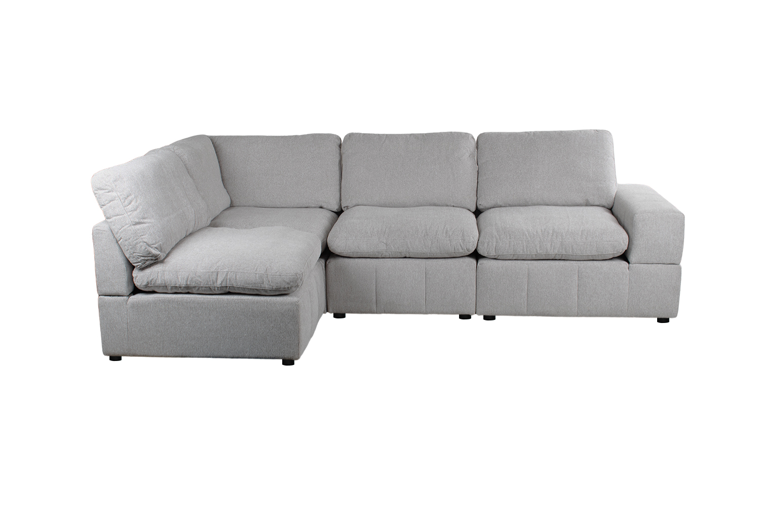 LUXEON Sectional Modular Sofa Range with Ottoman & Storage Console Hidden Cup Holders & Wireless ...