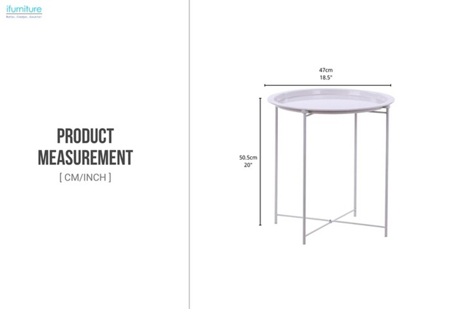 NAGOYA Removable Round Tray Side Table