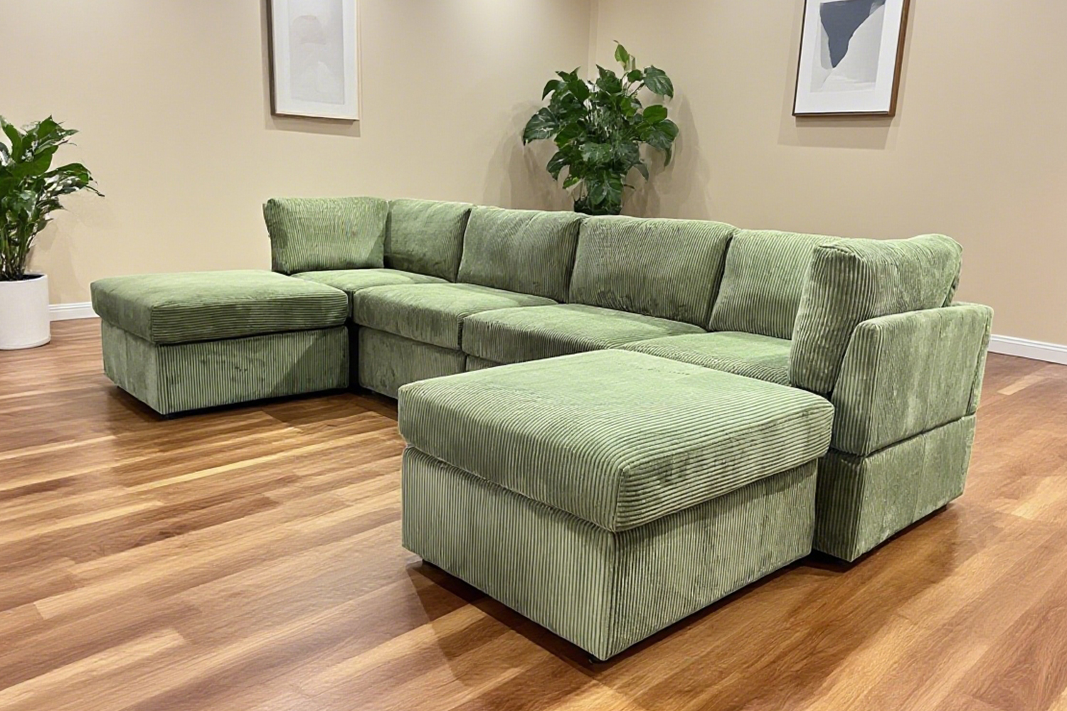 WINSLOW Corduroy Fabric Modular Sofa Range - 4PC Combo Set