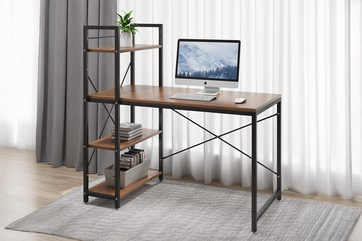 SHELTON 120 Desk with Shelf