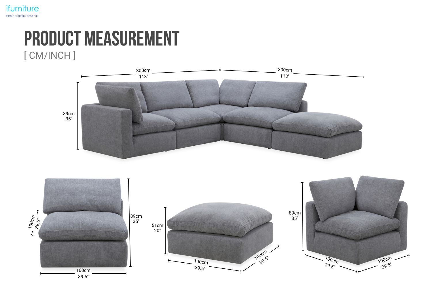 FAIRFIELD Feather-Filled Sectional Modular Sofa Range