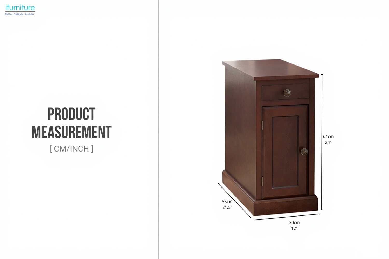 TEVAN 1- Door 1-Drawer Side Table
