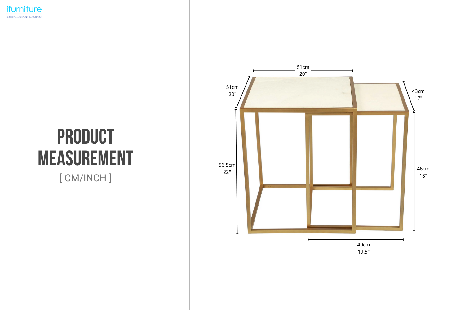 SERENE Square and Rectangular Nesting Side Table Set