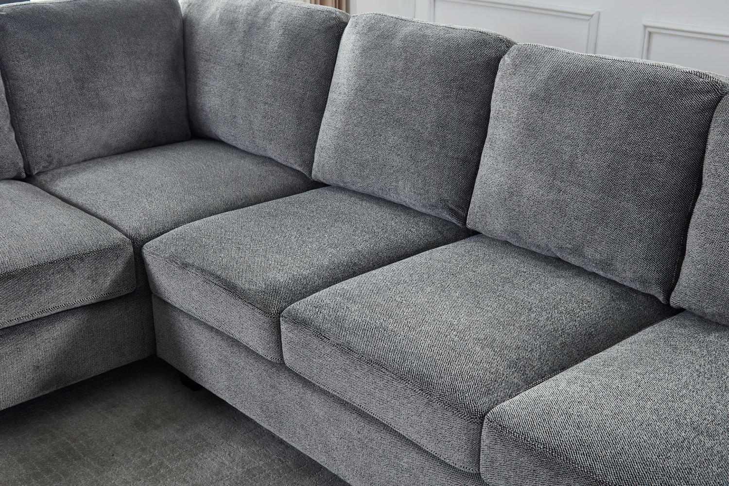 LIBERTY PREMIUM Sectional Sofa with Storage Ottoman (Grey)