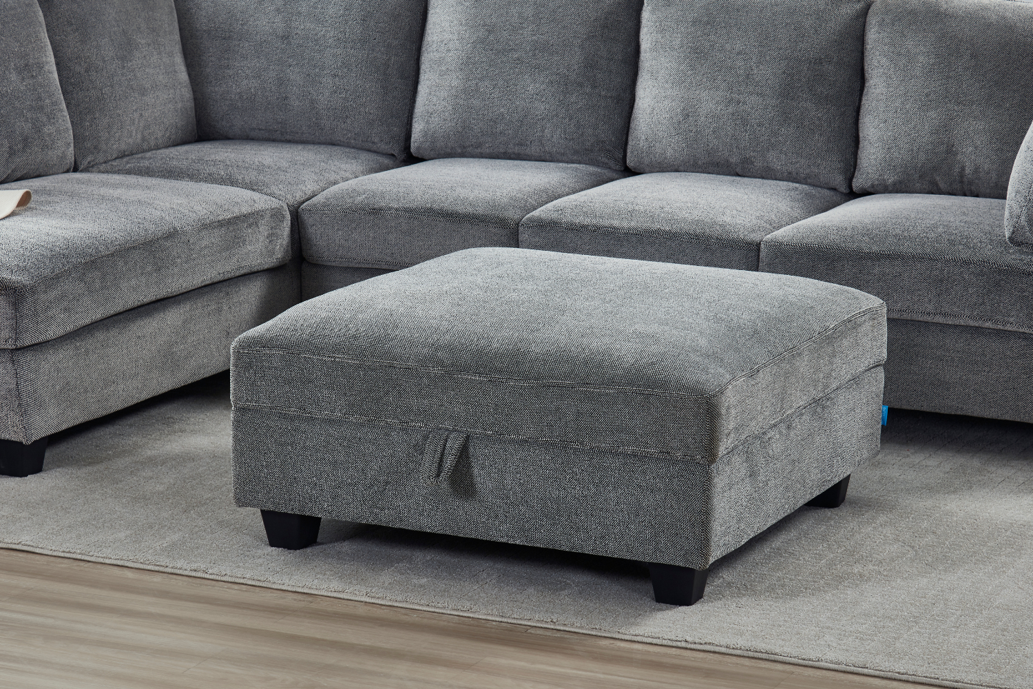 LIBERTY Premium Sectional Sofa (Grey) - Storage Ottoman Only