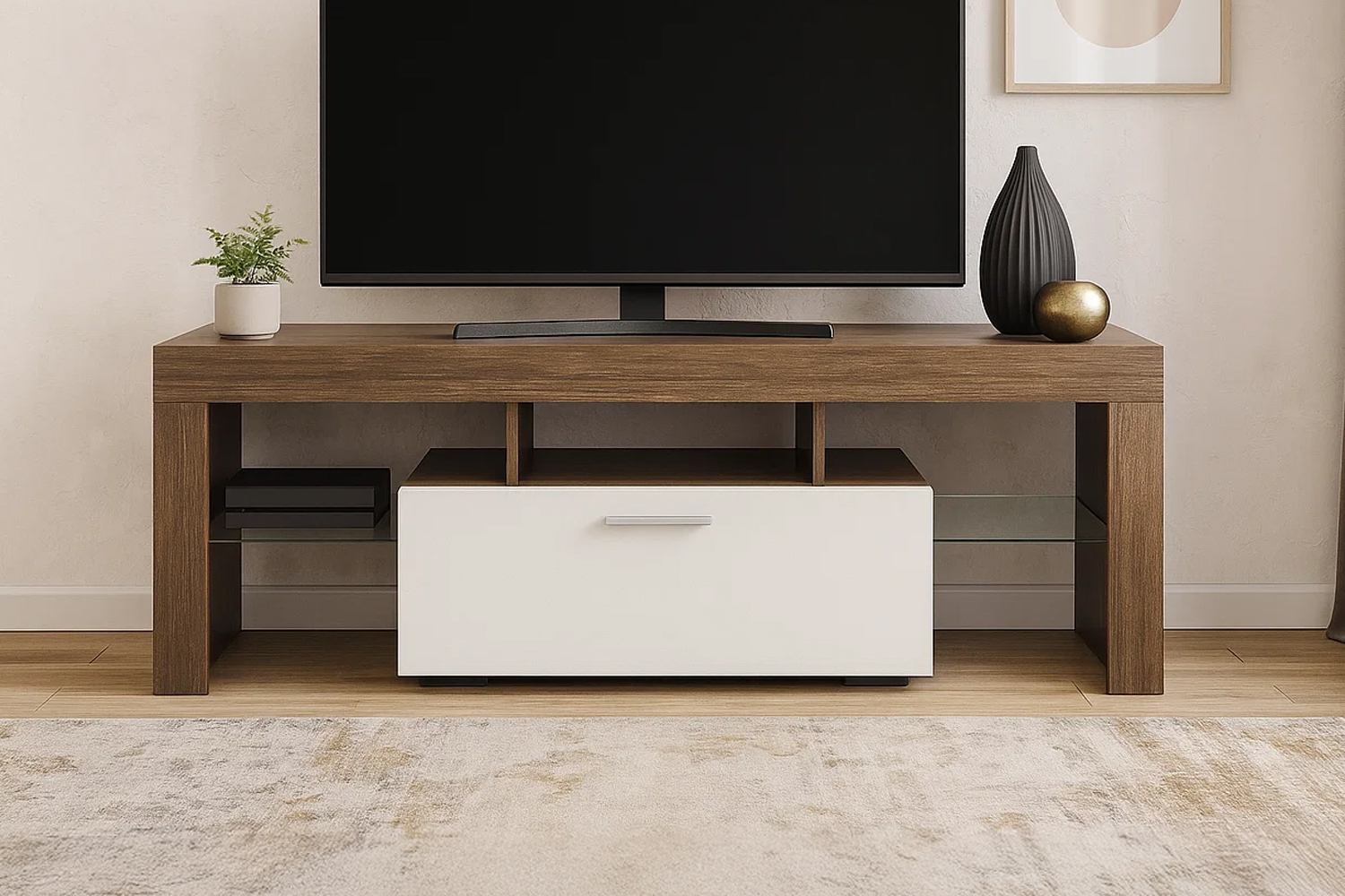 HUMBIE 1.3M TV Unit with LED Lighting