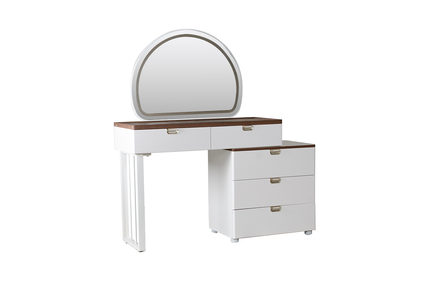 THIAGO 5-Drawer Tray Top Dressing Table with LED Mirror and Zerra ...