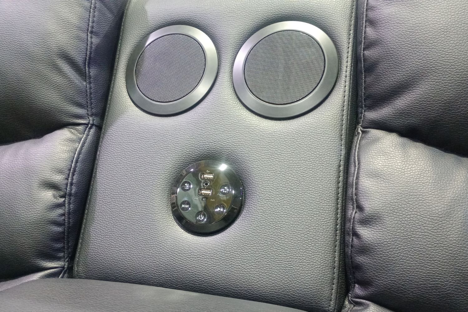 MODENA Air Leather Sectional Power Reclining Sofa with LED & Speaker ...