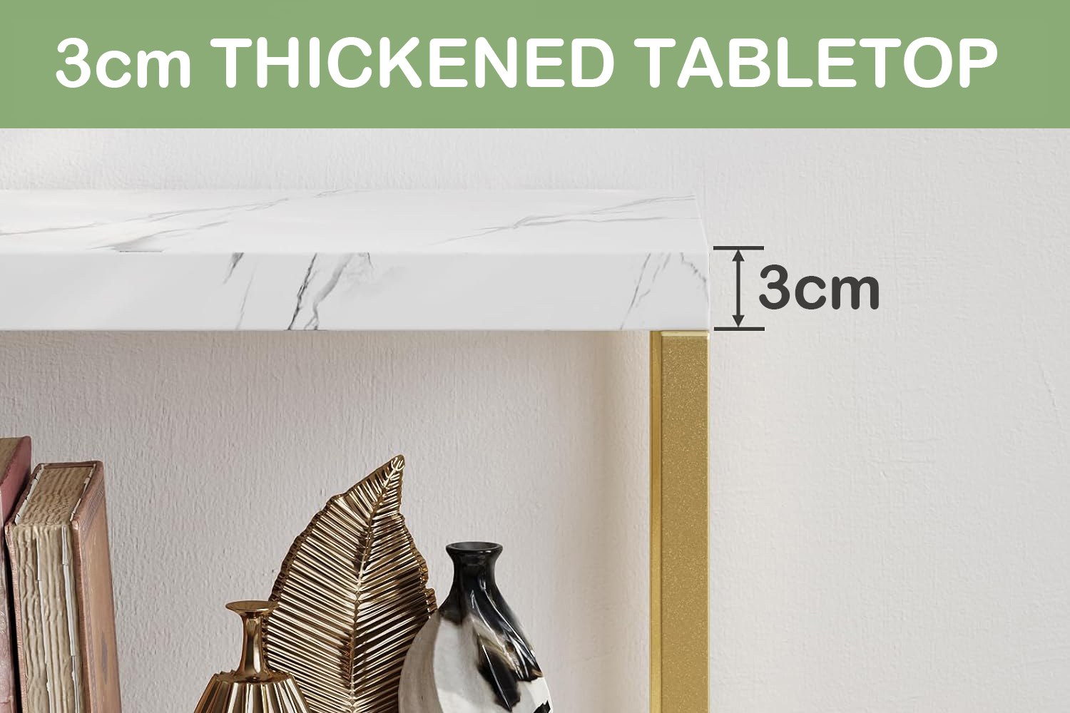 ELOWEN 140 Console Table with Shelves (Off-White)