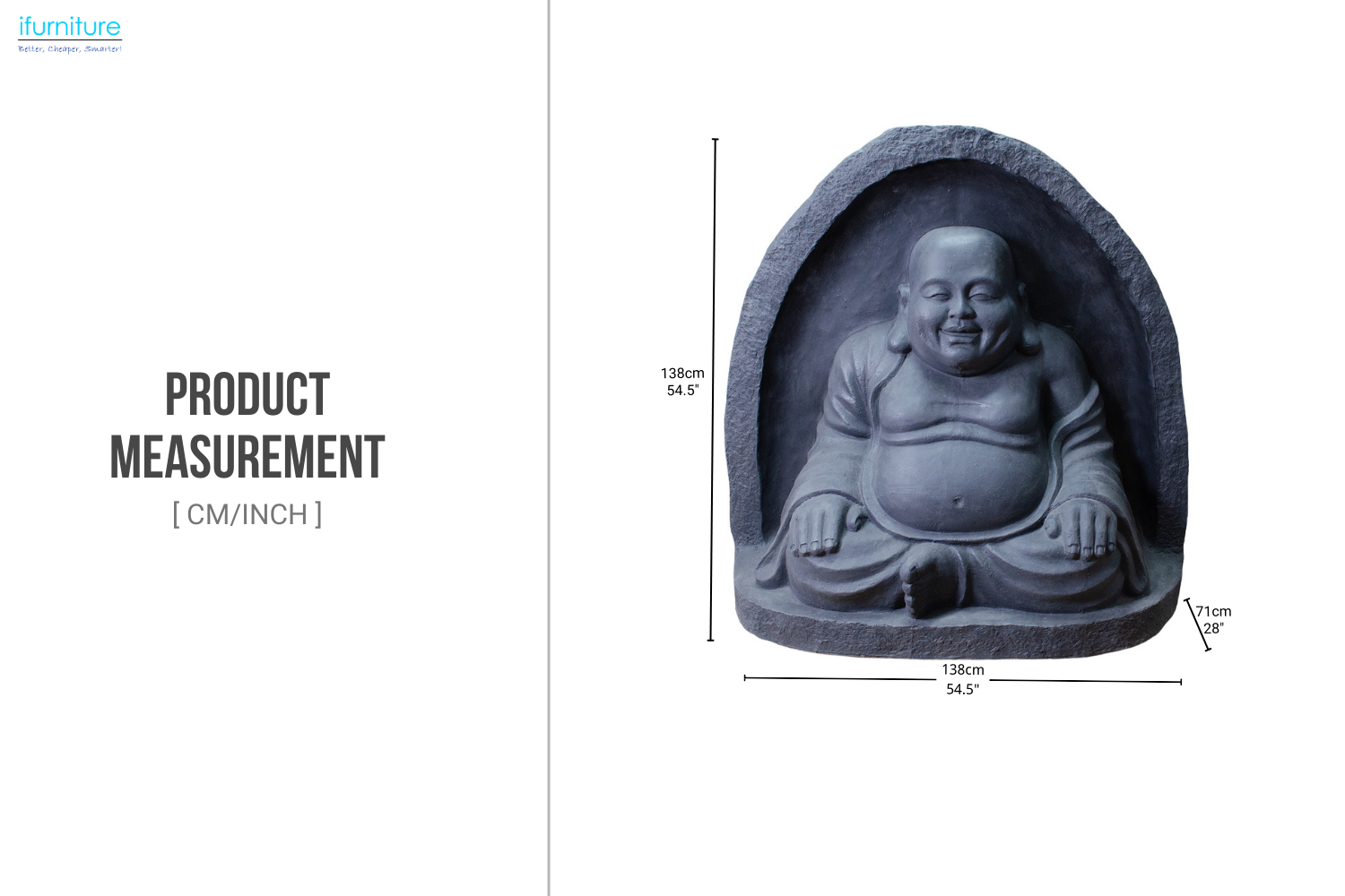 658-025 H138 Large Happy Buddha Statue