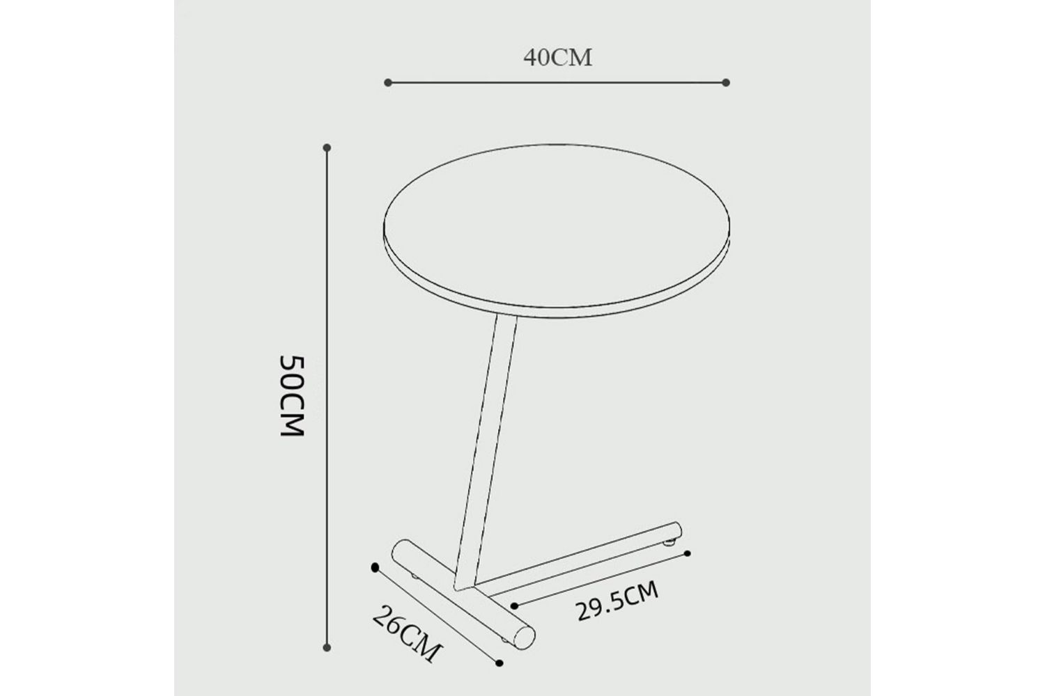 CARA 50 Sintered Stone Side Table (Grey Marble)