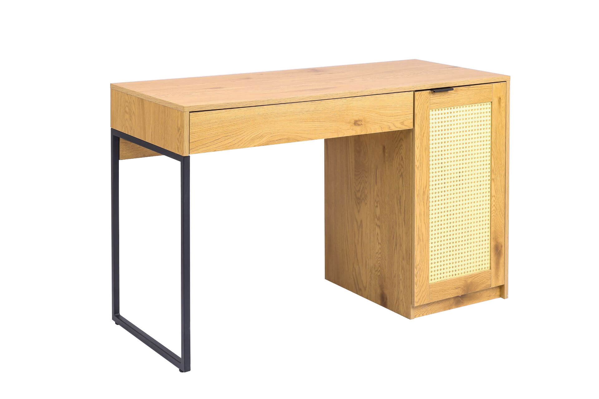 SAILOR 120 1 Door 1 Drawer Office Desk With Rattan *Oak