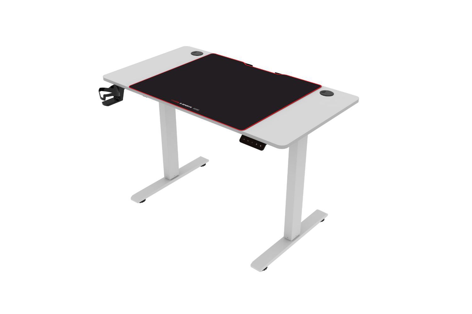 MATRIX 120 Height Adjustable Desk with Jumbo Mouse Pad (White)