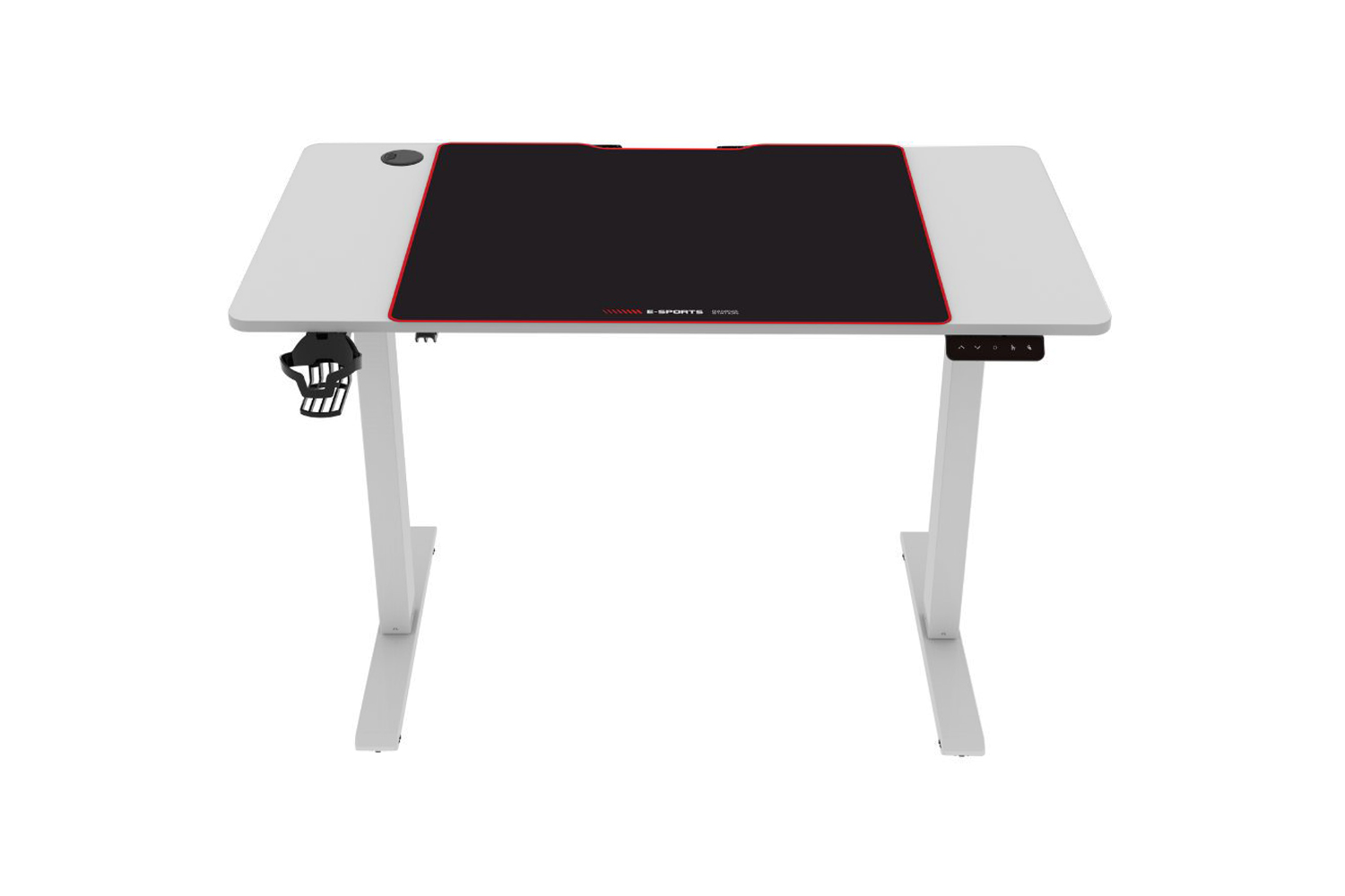 MATRIX 120 Height Adjustable Desk with Jumbo Mouse Pad (White)