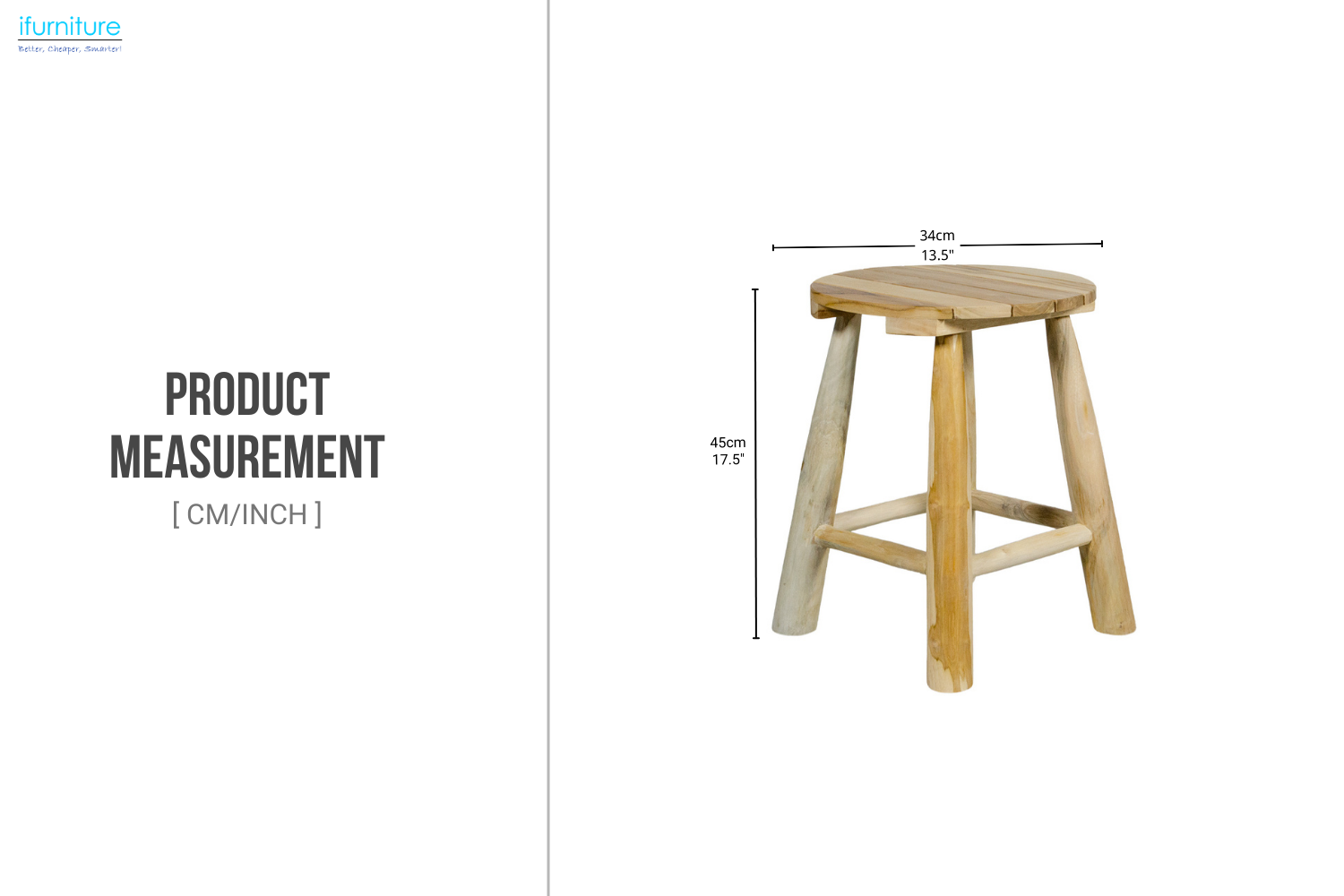 KOHLS Teak Wood Round Stool