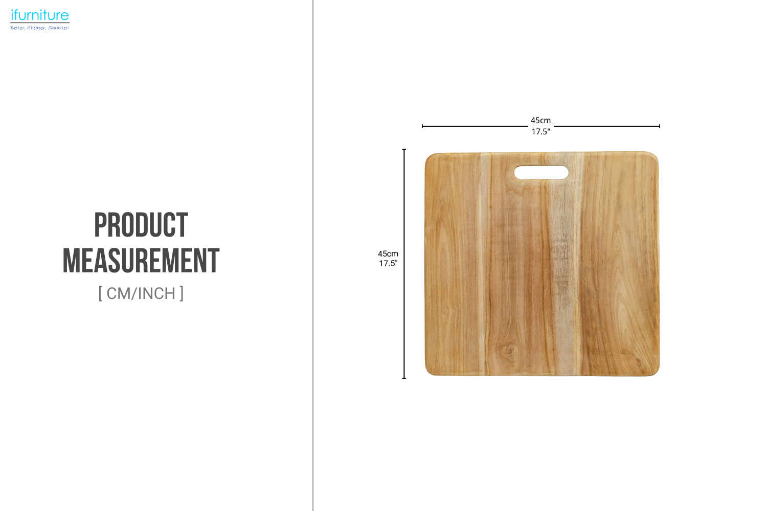 TIPPY 45x45cm Teak Wood Cutting Board