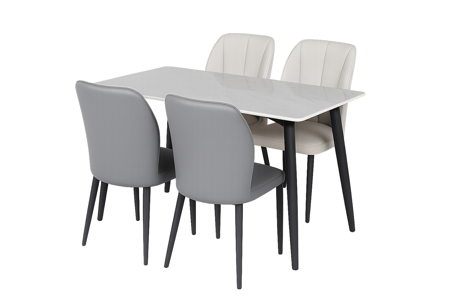 MIKASA 140 Sintered Stone Top 7PC Dining Set (Grey Table)