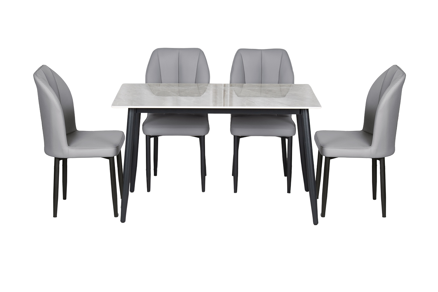MIKASA 140 Sintered Stone Top 7PC Dining Set (Grey Table)