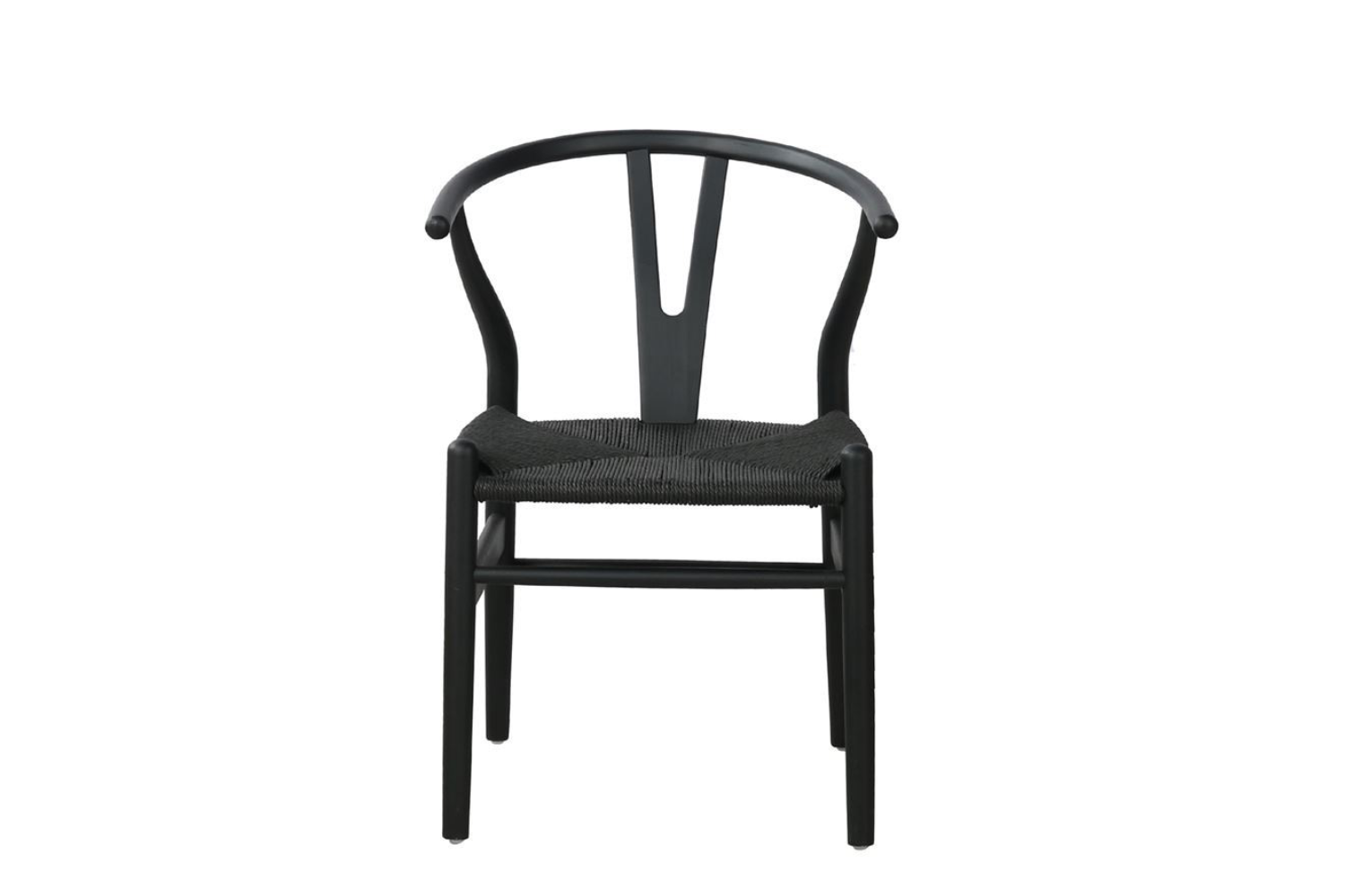 WISHBONE Solid Wood Y Replica Chair (Black)