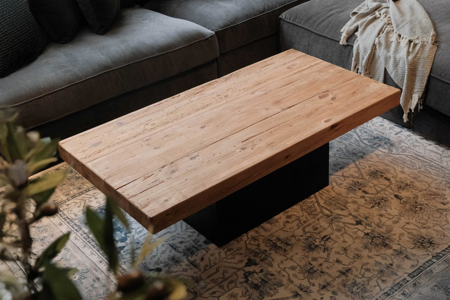 ALMOND 1.35m Reclaimed Pine Wood Coffee Table