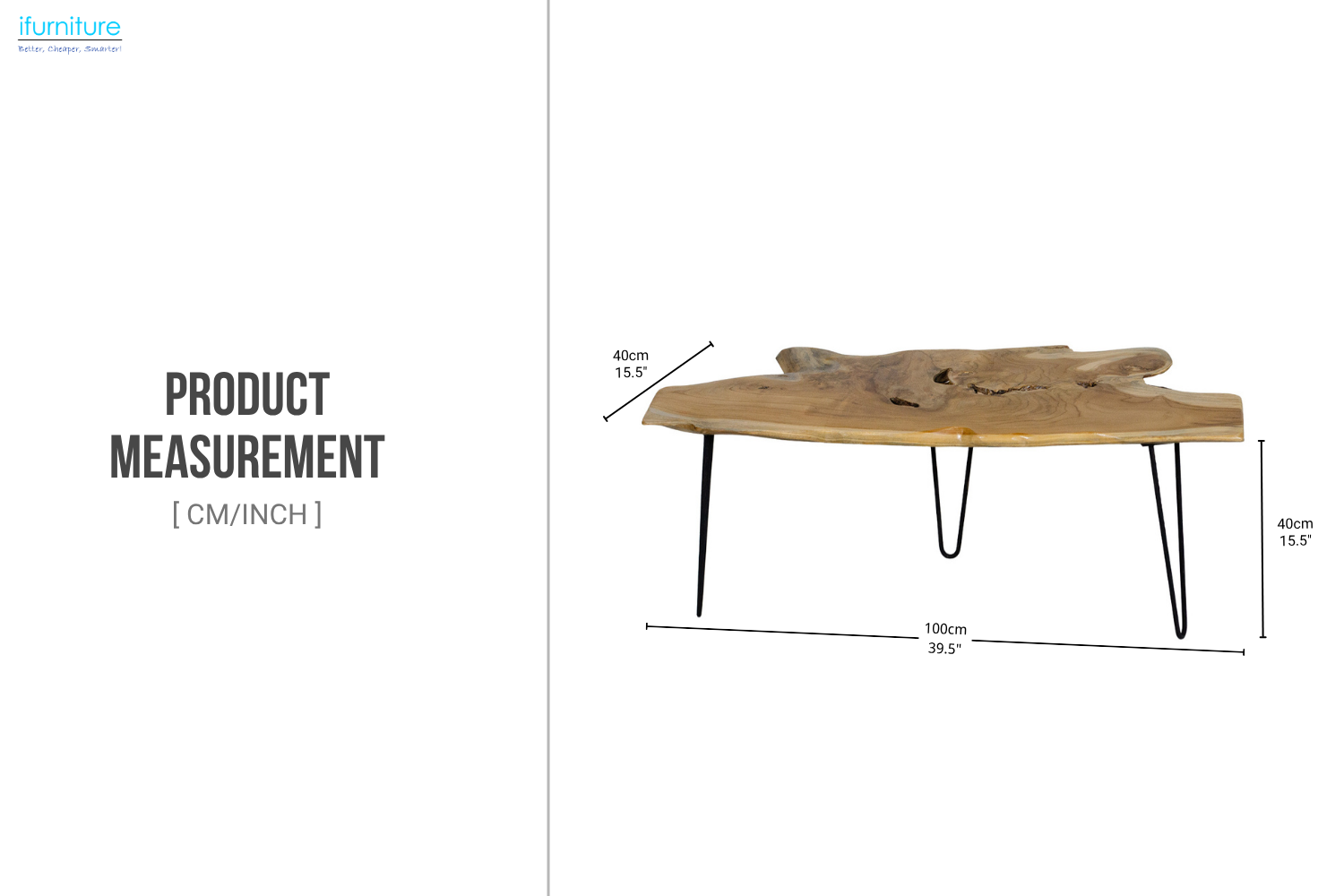 TAKARA 100 Irregular Solid Teak Side Table