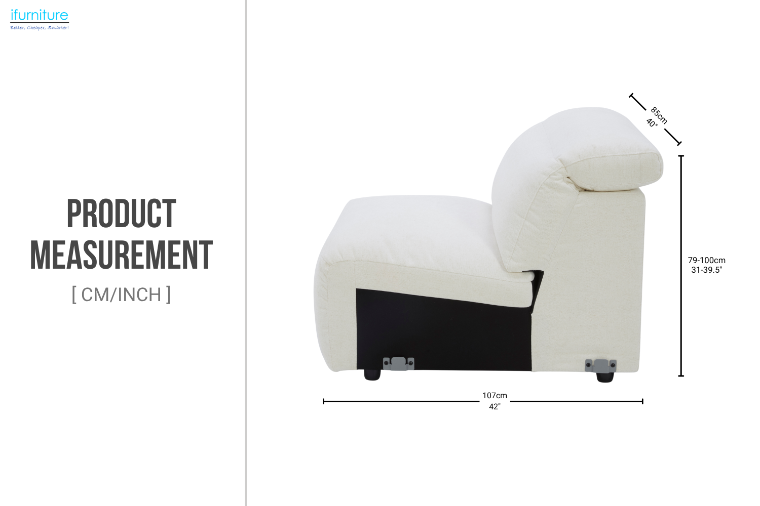 OMEGA Reclining Sectional Modular Sofa - Armless Chair (Non-Powered)