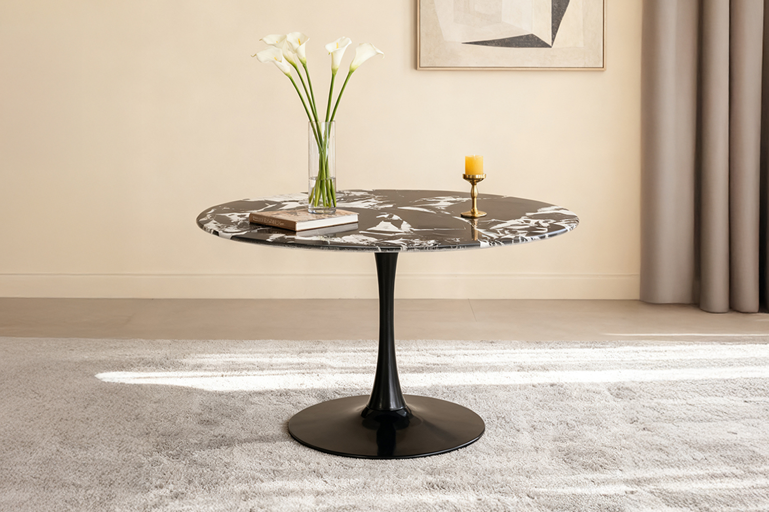 JACOB D80/100/120 Round Dining Table (Black)