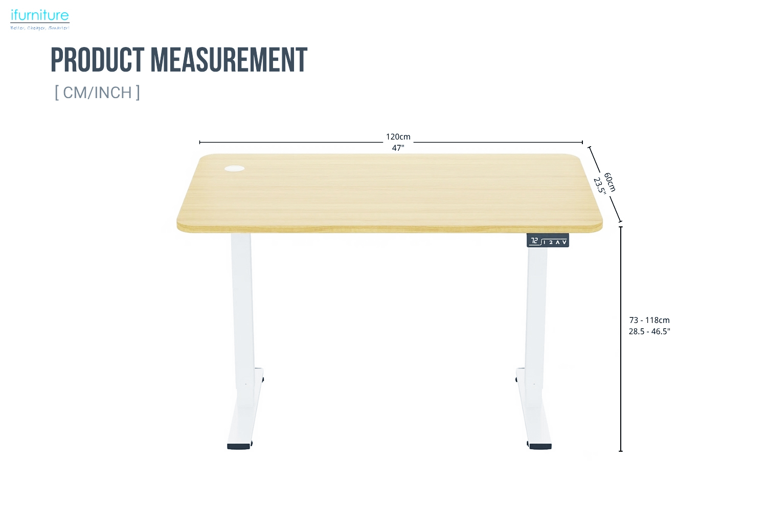 NEXUS 120 Electric Height Adjustable Standing Desk with LED Display ...