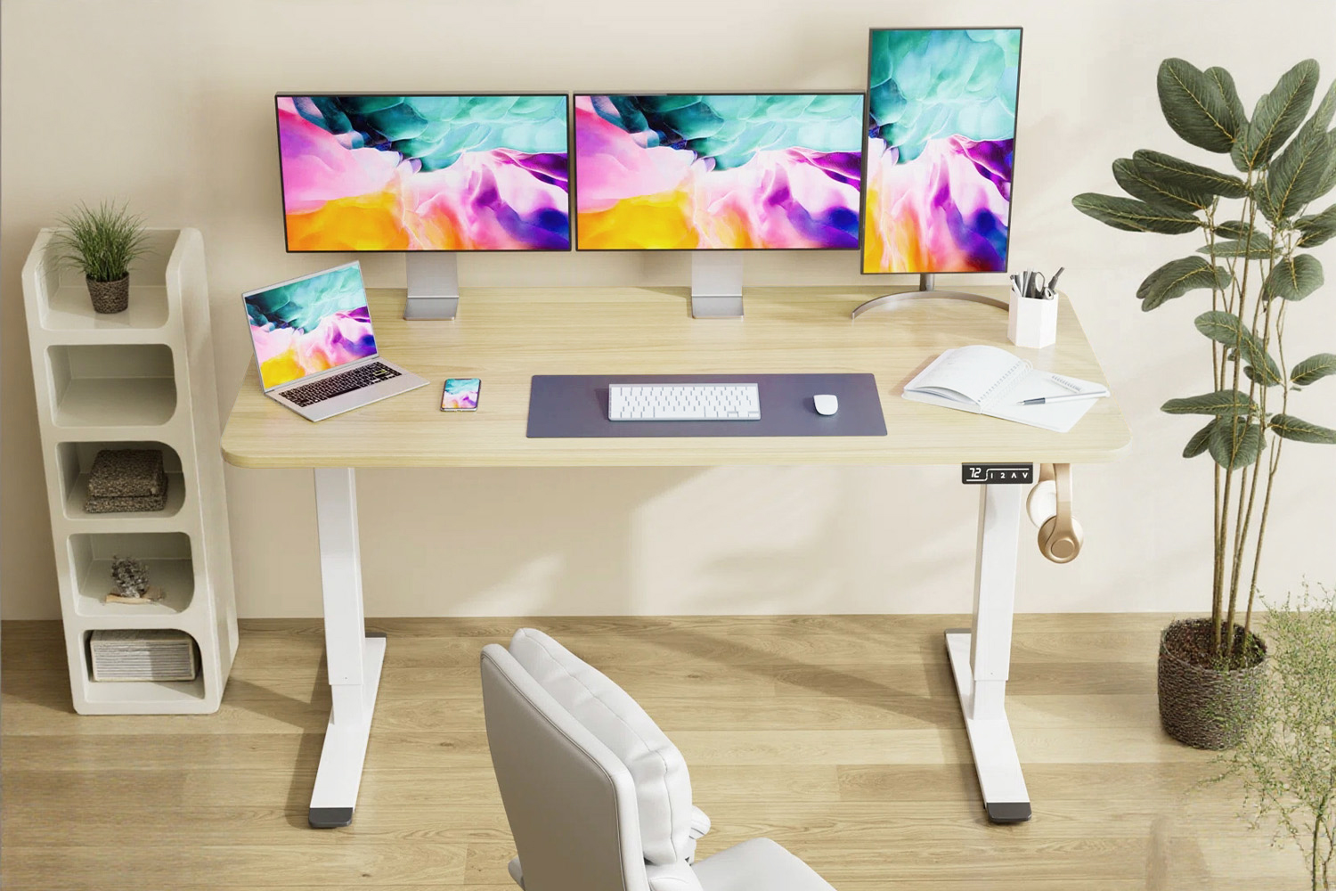 NEXUS 140 Electric Height Adjustable Standing Desk with LED Display ...