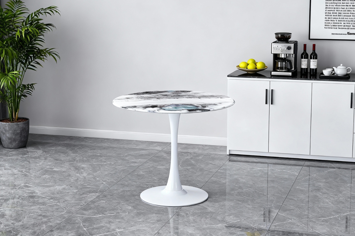 JACOB D80/100/120 Round Dining Table (White)