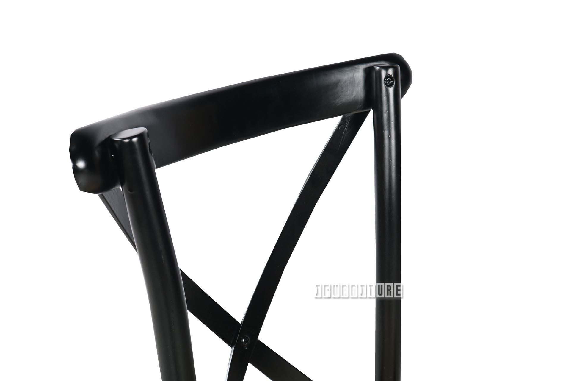 ALBION Solid Beech Cross Back Dining Chair with Rattan Seat (Black)