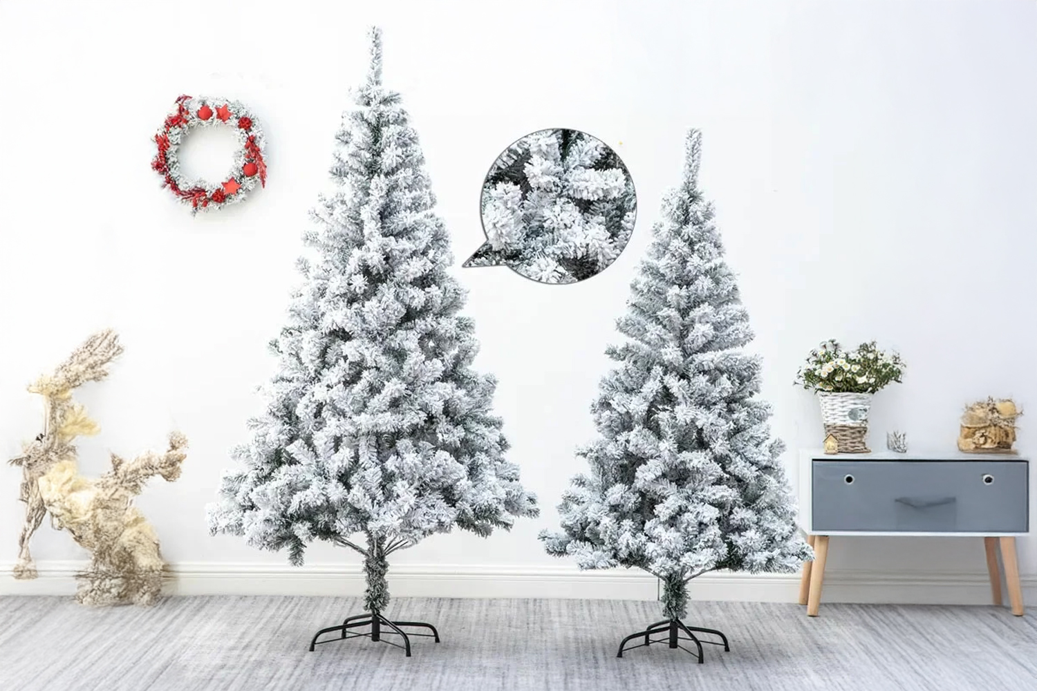 ARTIFICIAL Snow-covered Christmas Tree (H150cm/H180cm/H210cm)