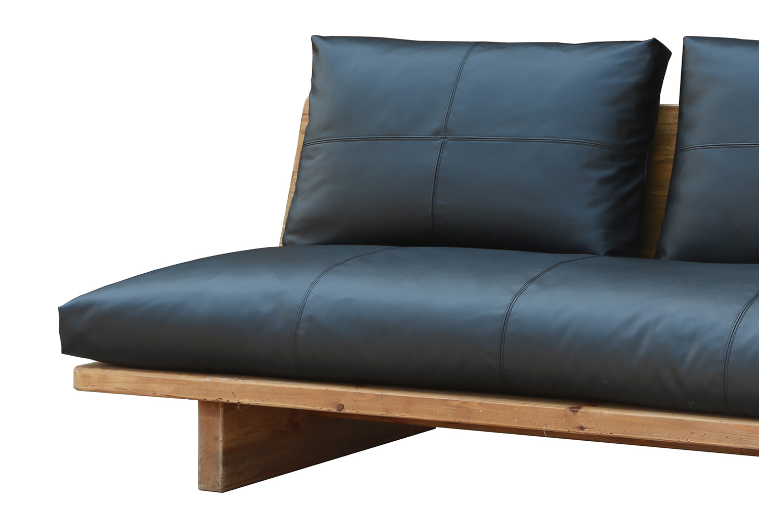 TIMBERA 3/2/1 Seater 100% Genuine Leather Reclaimed Pine Wood Sofa Range