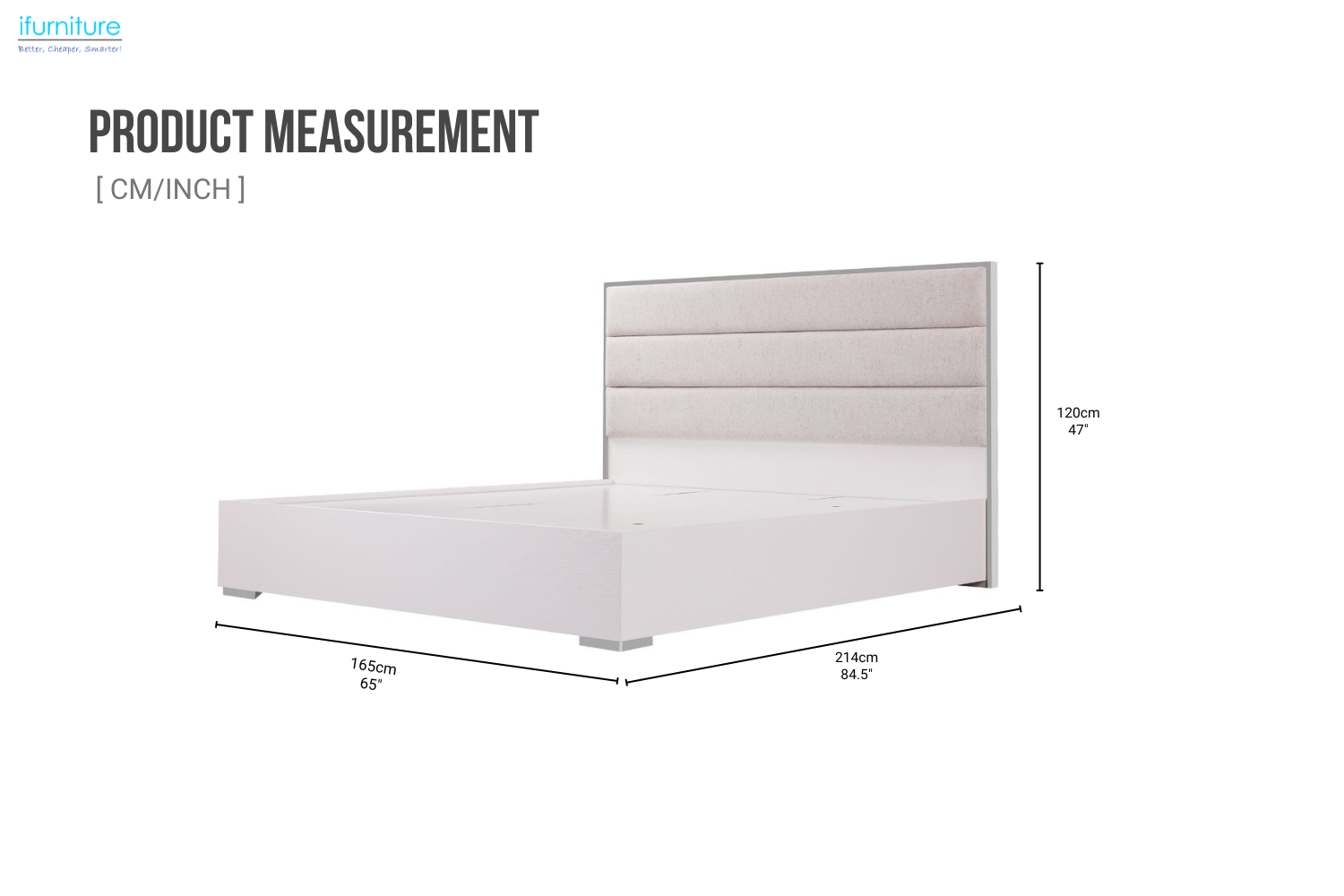 BRAYA Fabric Bed Frame in Queen Size