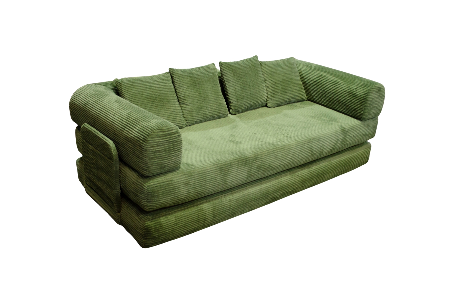 SINDARA Modular Compressed Sofa/Folding Sofa Bed Range (Green) - 3 Seater Sofa