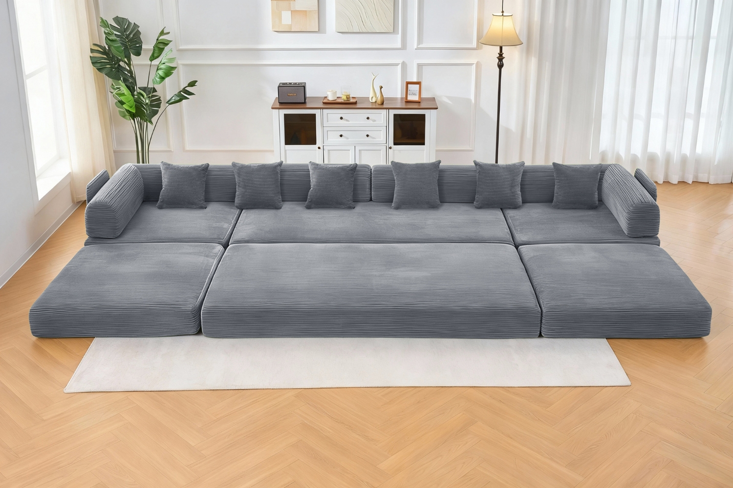 SINDARA Modular Compressed Sofa/ Folding Sofa Bed Range (Grey)