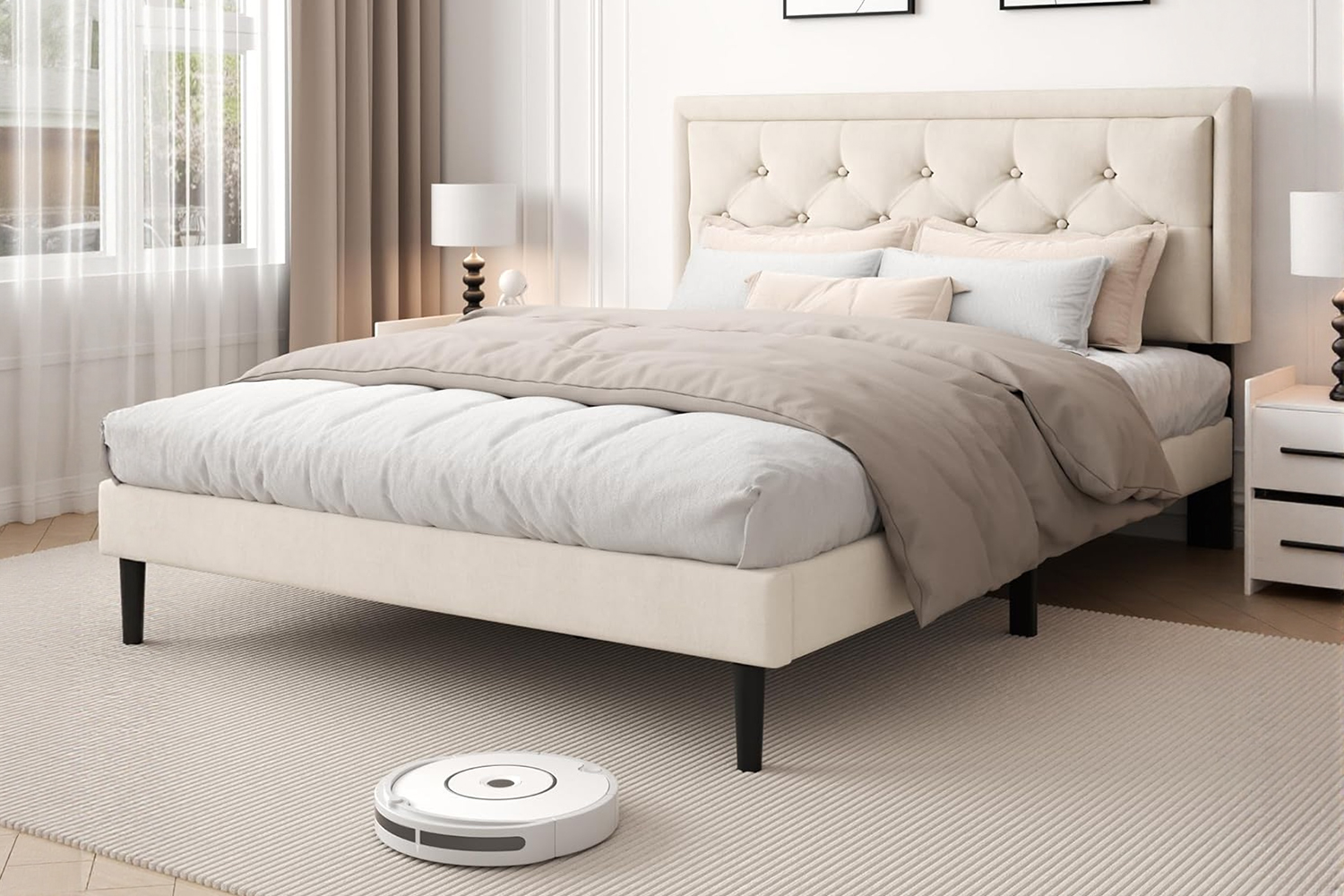 SHORE Fabric Bed Frame - Double