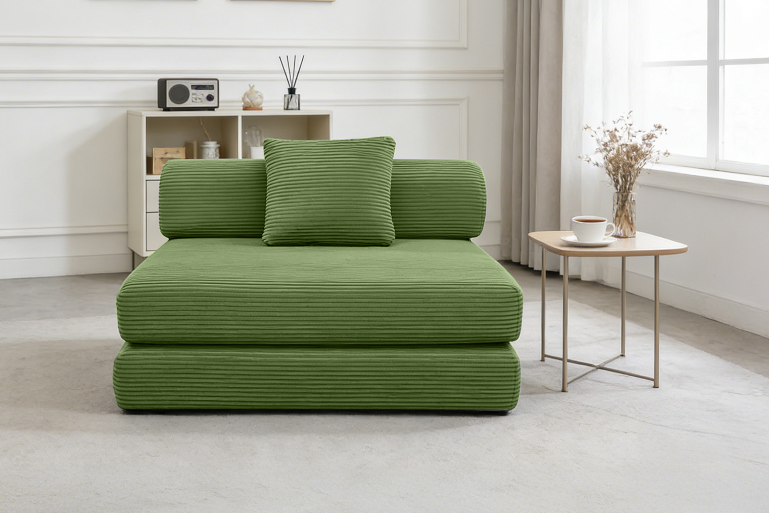 SINDARA Modular Compressed Sofa/ Folding Sofa Bed Range (Green)