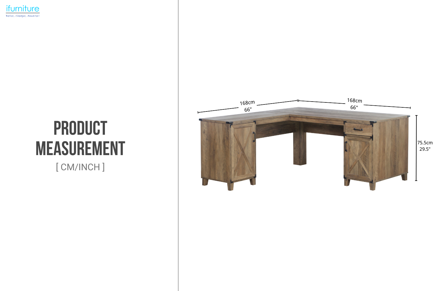 ELBIN L-Shaped Desk with Integrated Storage Compartment