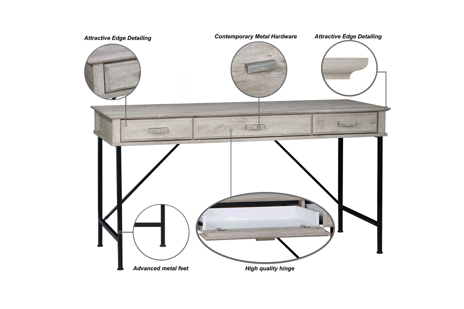 MAESTRO 3-Drawers Office Study Writing Desk