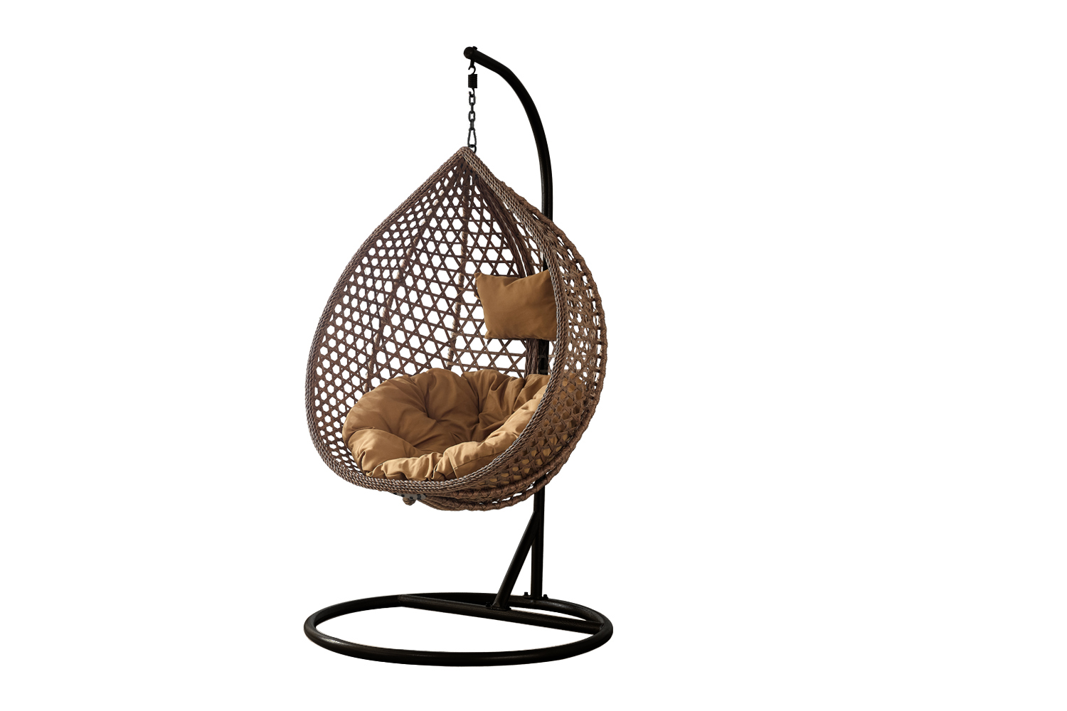 DAKOTA Rattan Outdoor Hanging Egg Chair (Brown)