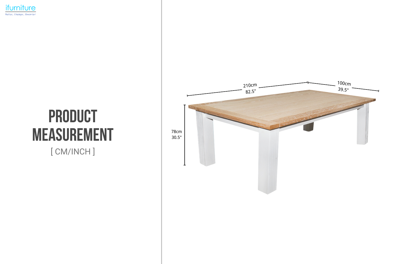 BRAMPTON Solid Wood Dining Table - 210 Table