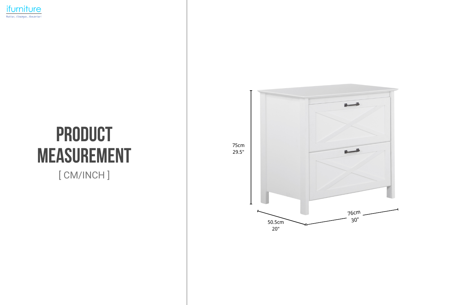BALEN 2-Drawer File Cabinet (White)