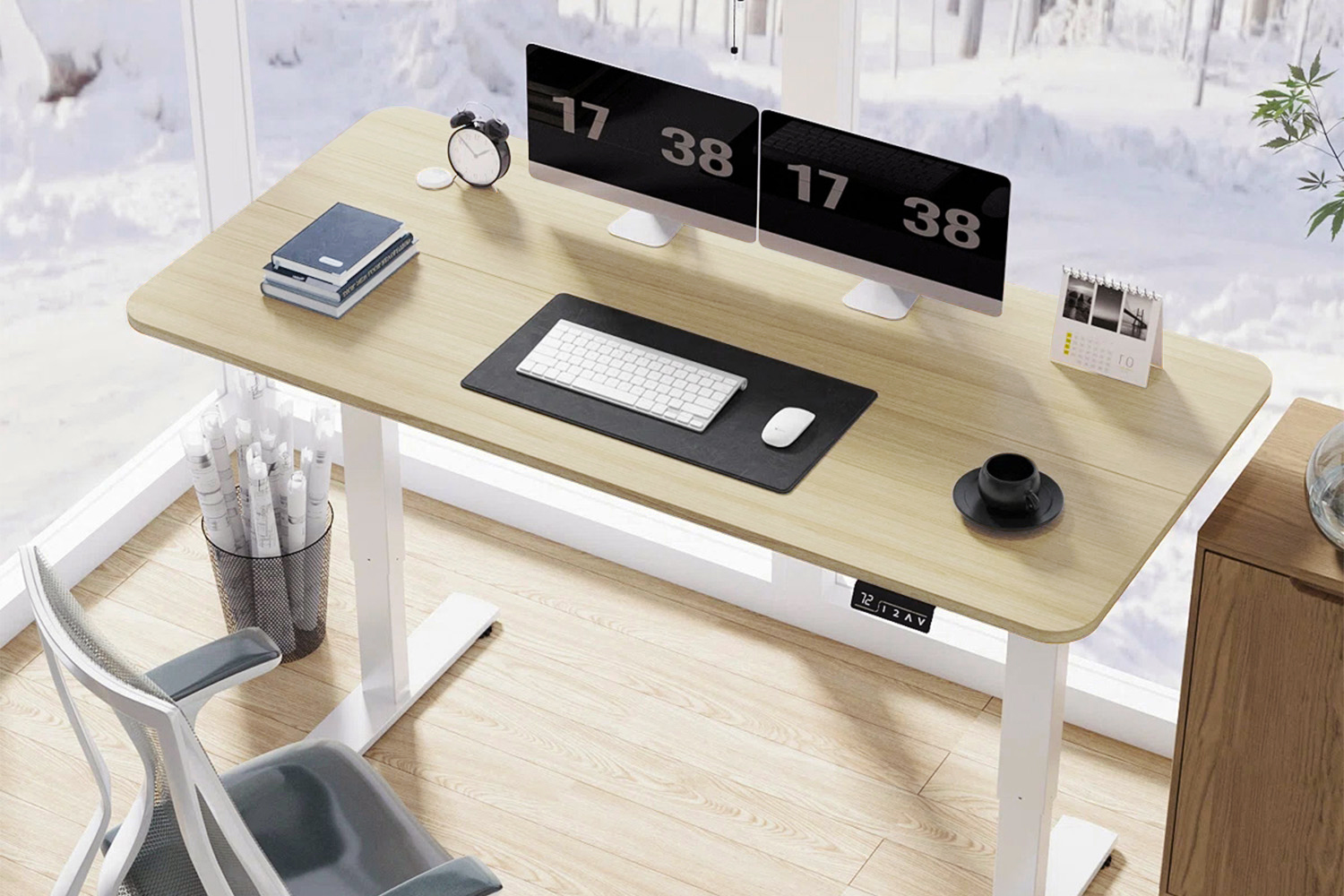 NEXUS 140 Electric Height Adjustable Standing Desk with LED Display ...