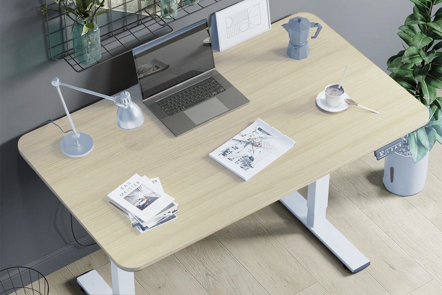 NEXUS 140 Electric Height Adjustable Standing Desk with LED Display ...