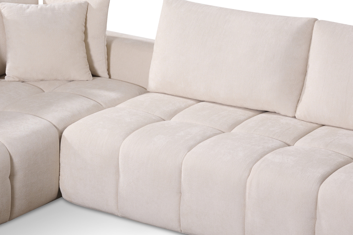 FABIEN Fabric Sectional Compressed Sofa (Beige)