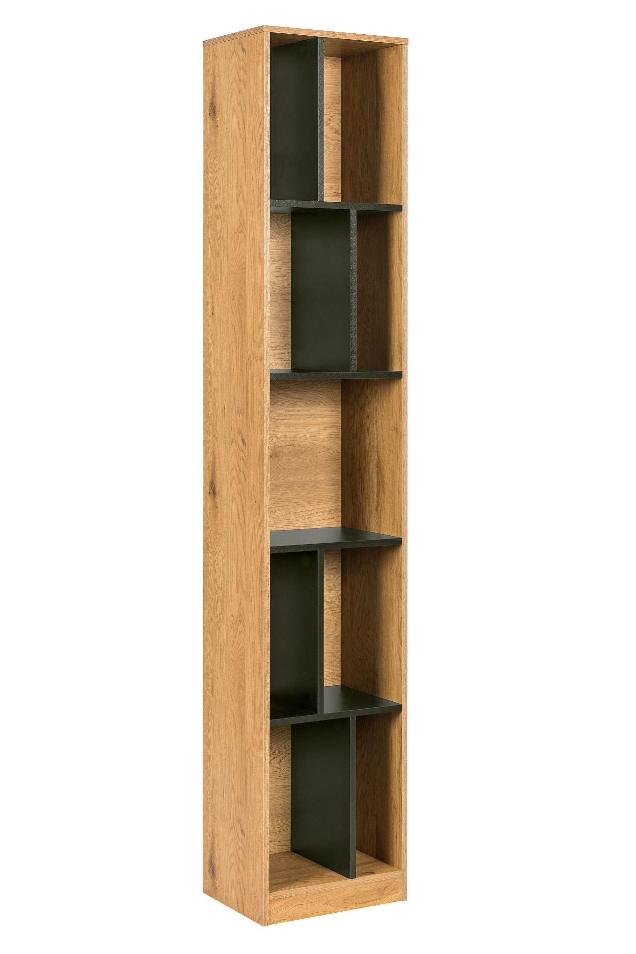 COLIN 210x43cm Wall System Solution Bookshelf (Oak and Grey)
